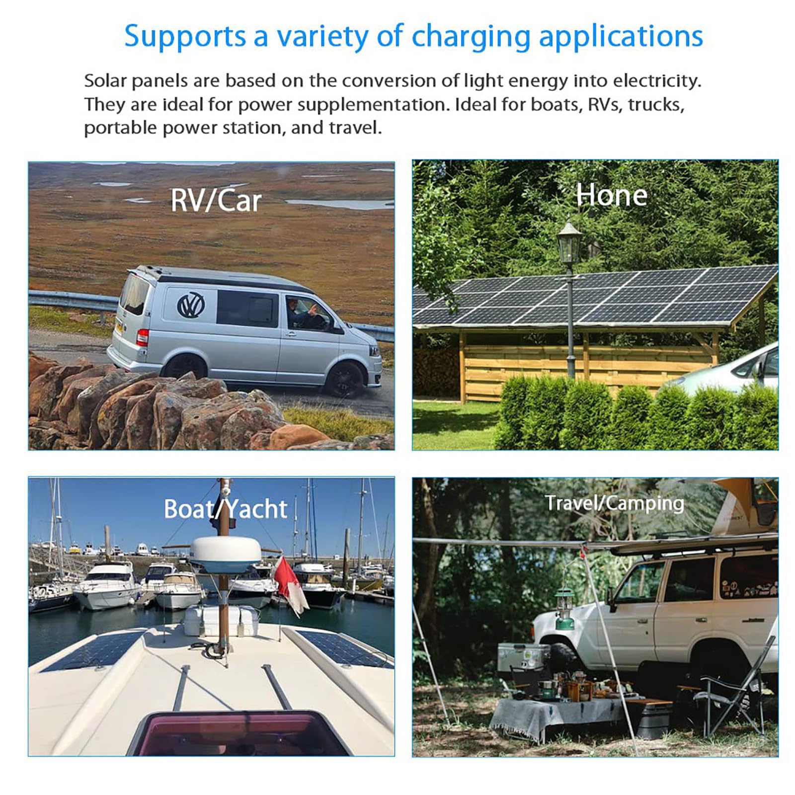 250w 500w Portable Monocrystalline Solar Panel with 10a/20a/30a Controller, Dual USB, Can Be Used for 12v/24v Battery Charging, Waterproof and Dustproof,500W-30Acontroller