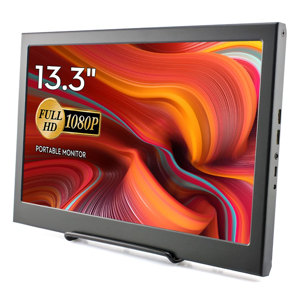 ELECROW 13.3 Inch Monitor 1920X1080 IPS External Portable Monitor HDMI-Compatible for PC Laptop Game Consoles