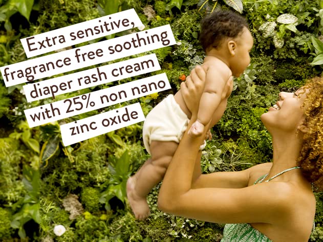 Babo Botanicals Sensitive Baby Fragrance-Free Diaper Cream - with Non-Nano Zinc Oxide, Organic Calendula, Shea & Cocoa Butter - EWG Verified - 3 oz