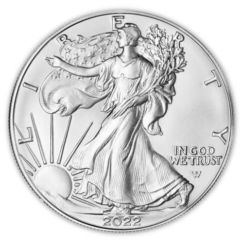 2022 1 oz American Silver Eagle Brilliant Uncirculated with a Certificate of Authenticity $1 BU