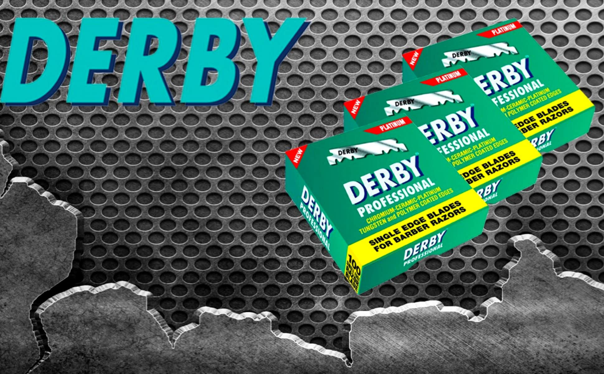 300 Derby Professional Single Edge Razor Blades comes with free Shaving Factory Straight Razor