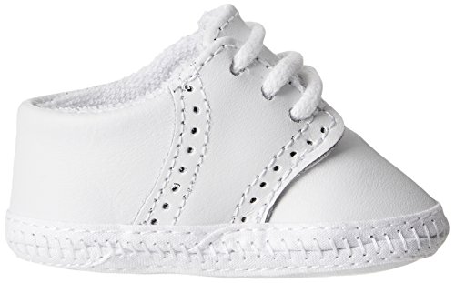 Baby Deer White Leather Saddle Oxford Crib Shoe, Infant, Unisex, Sz 0