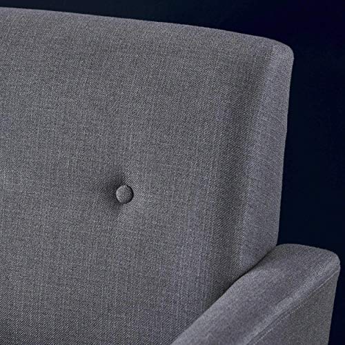 Christopher Knight Home Sienna Mid-Century Modern Fabric Club Chair, Dark Grey