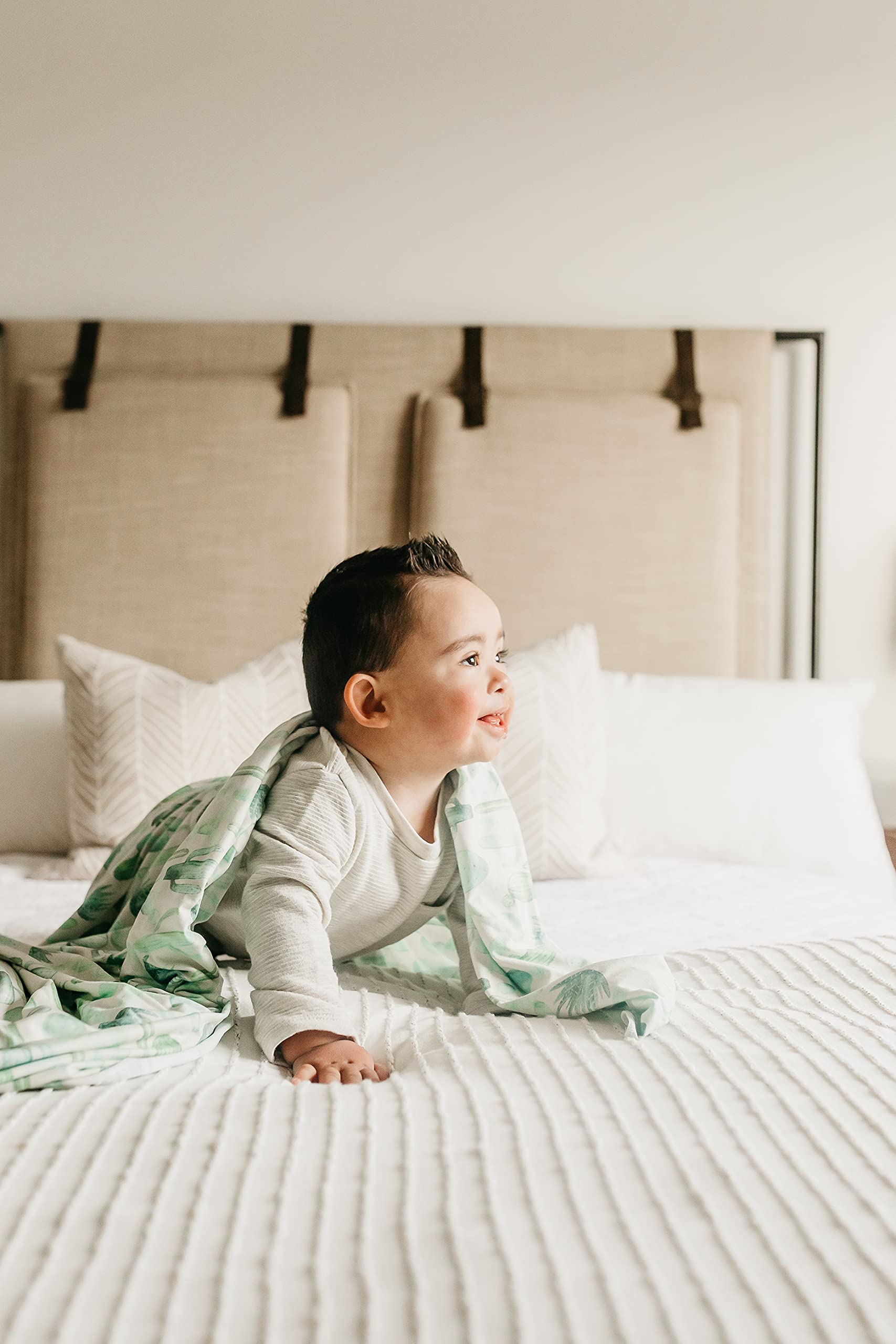 Large Premium Knit Baby Swaddle Receiving Blanket "Desert" by Copper Pearl