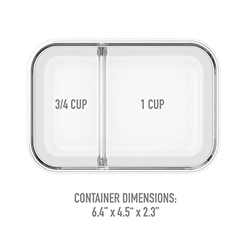 Bentgo® Glass Snack - Leak-Proof Bento-Style Snack Container with Airtight Lid and Divided 2-Compartment Design - 1.75 Cup Capacity for Meal Prepping, and Portion-Controlled Snacking (Purple)
