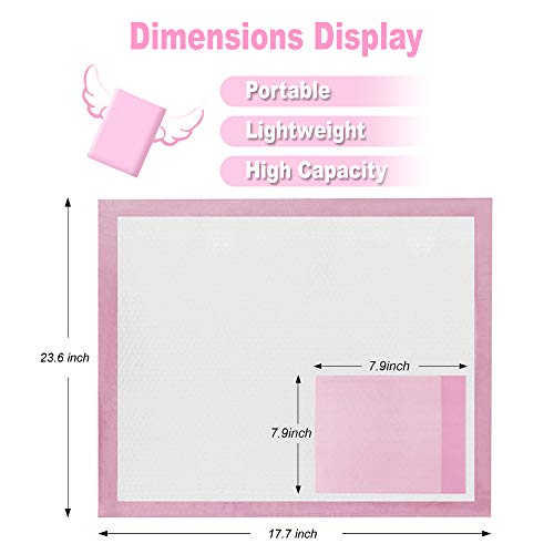 Baby Disposable Changing Pad, 30 Pack, 24×18in, Pet Training and Puppy Pads Pee Pads Portable Diaper Changing Table Pad,Breathable Waterproof Incontinence Pads Underpad(Pink)