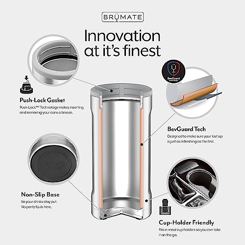 BrüMate Hopsulator Juggernaut Can Cooler Insulated for 24oz / 25oz Cans | Can Coozie Insulated Stainless Steel Drink Holder for Beer, Tea, and Energy Drinks (Aqua)
