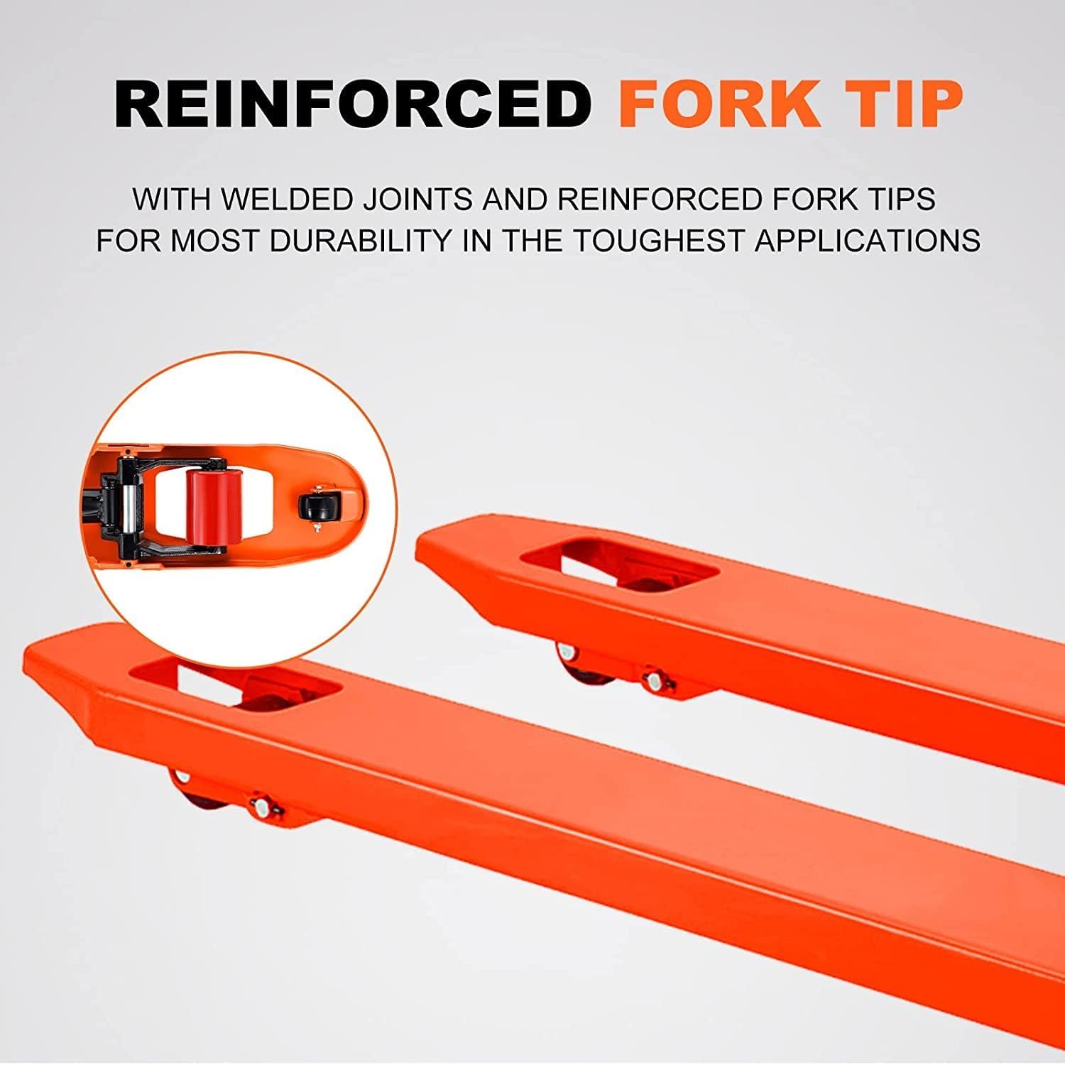 Tory Carrier Pallet Jack Hand Truck Manual Pallet Jacks 5500-Lb. Capacity, 27 x 48 Forks Standard Duty, Rubber Handle, PU Wheels