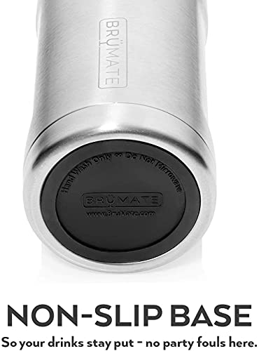 BrüMate Hopsulator Juggernaut Can Cooler Insulated for 24oz  / 25oz Cans | Can Coozie Insulated Stainless Steel Drink Holder for Beer, Tea, and Energy Drinks (Matte Gray)