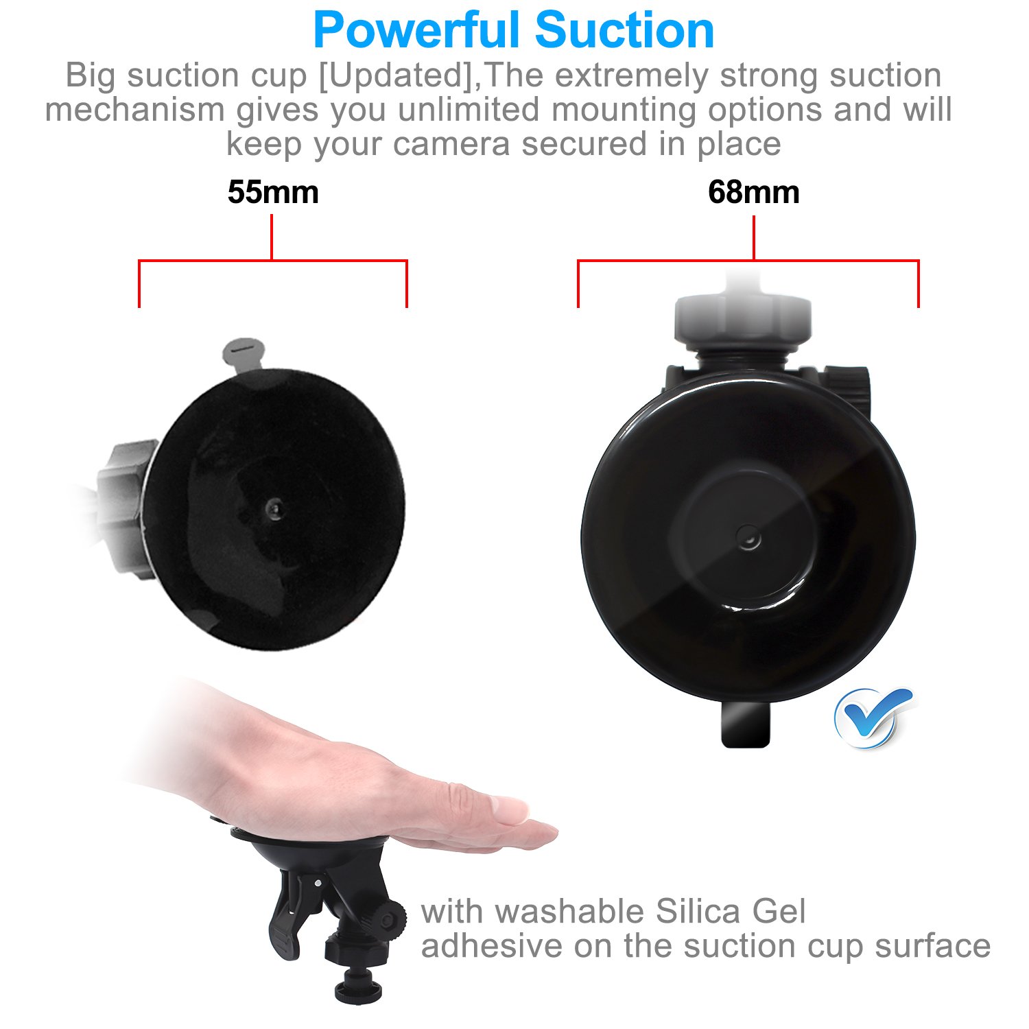Camera Adhesive Suction Cup Wall Mount For Wyze Cam V3/Pro,for Wyze Cam Pan/V3,for Oculus Sensor,for HTC Vive Base Station,Swivel 360° Adjustable In/Outdoor Bracket with Washable Silica Gel(2 Pack)