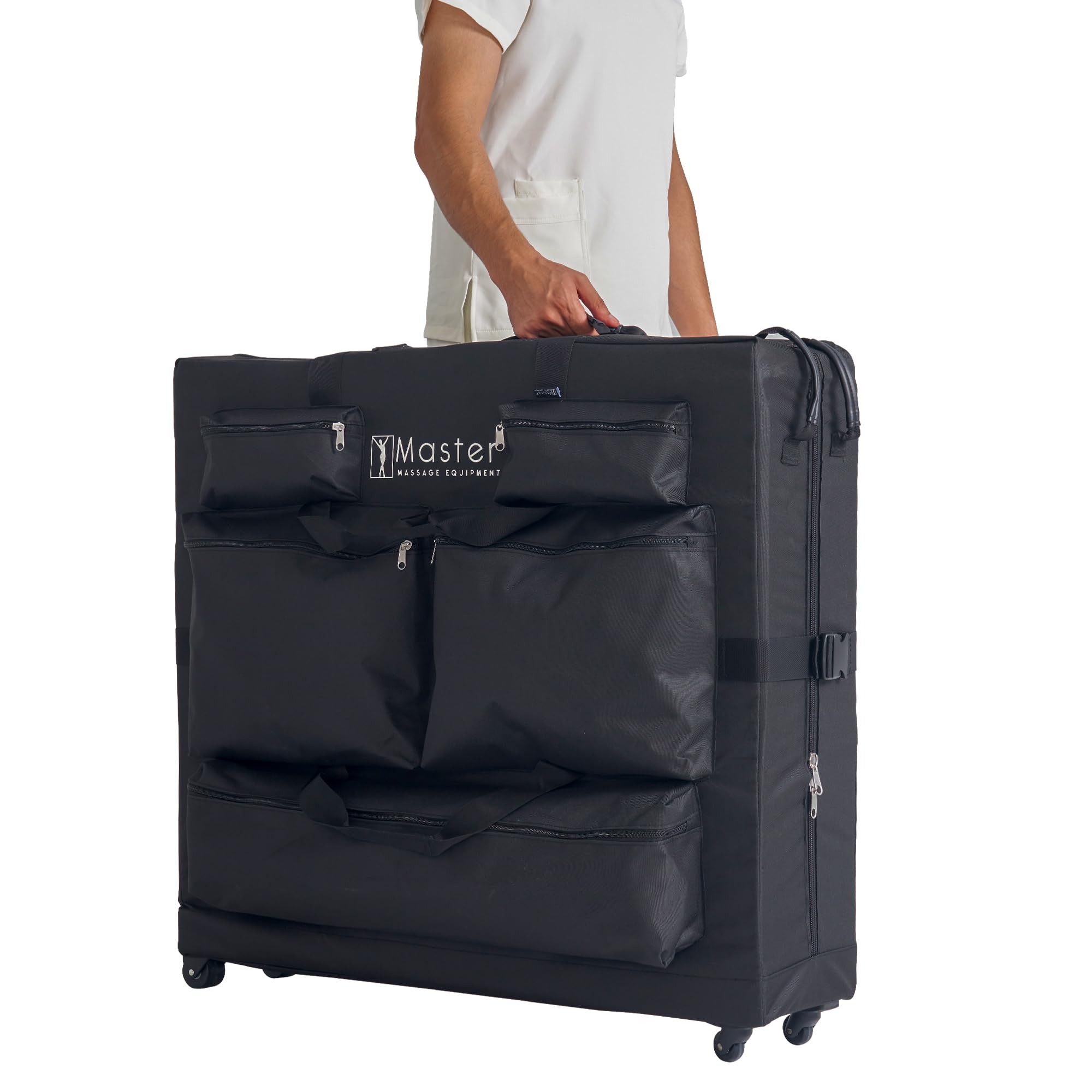 Master Massage Universal Size Wheeled Massage Table Carry Case with Wheels - Carrying Bag for Foldable Massage Bed with Castors-Fits 27โ to 32โ Width Folding Massage Tables - Black.