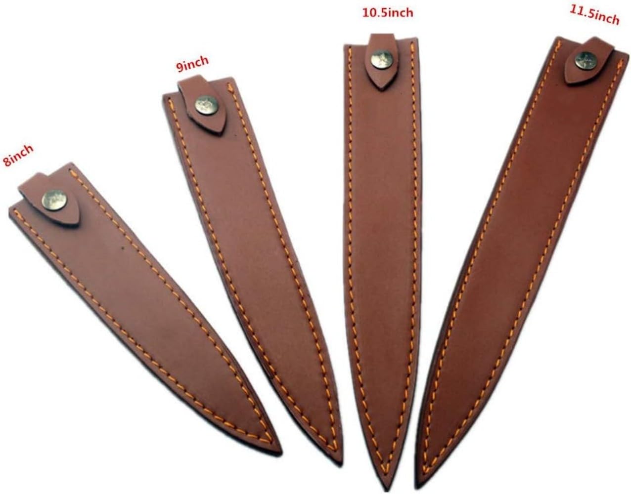 Aibote Leather Scabbard Fish Filet Sashimi Knife Sheath With Belt Loop Case Hunting Holster Chef Knives Holder Sheaths Bag Pocket for Double Edge Knives Fruit Knives(8inch)
