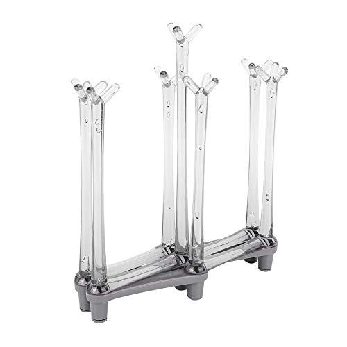 Retractable Cup Drying Rack, Drinking Glass Bottle Drainer Stand Non-slip Bottom Mug Tree Kitchen Countertop Dishes Holder Organizer Bottle Glass Rack Stand Plastic Bag Dryer Rack