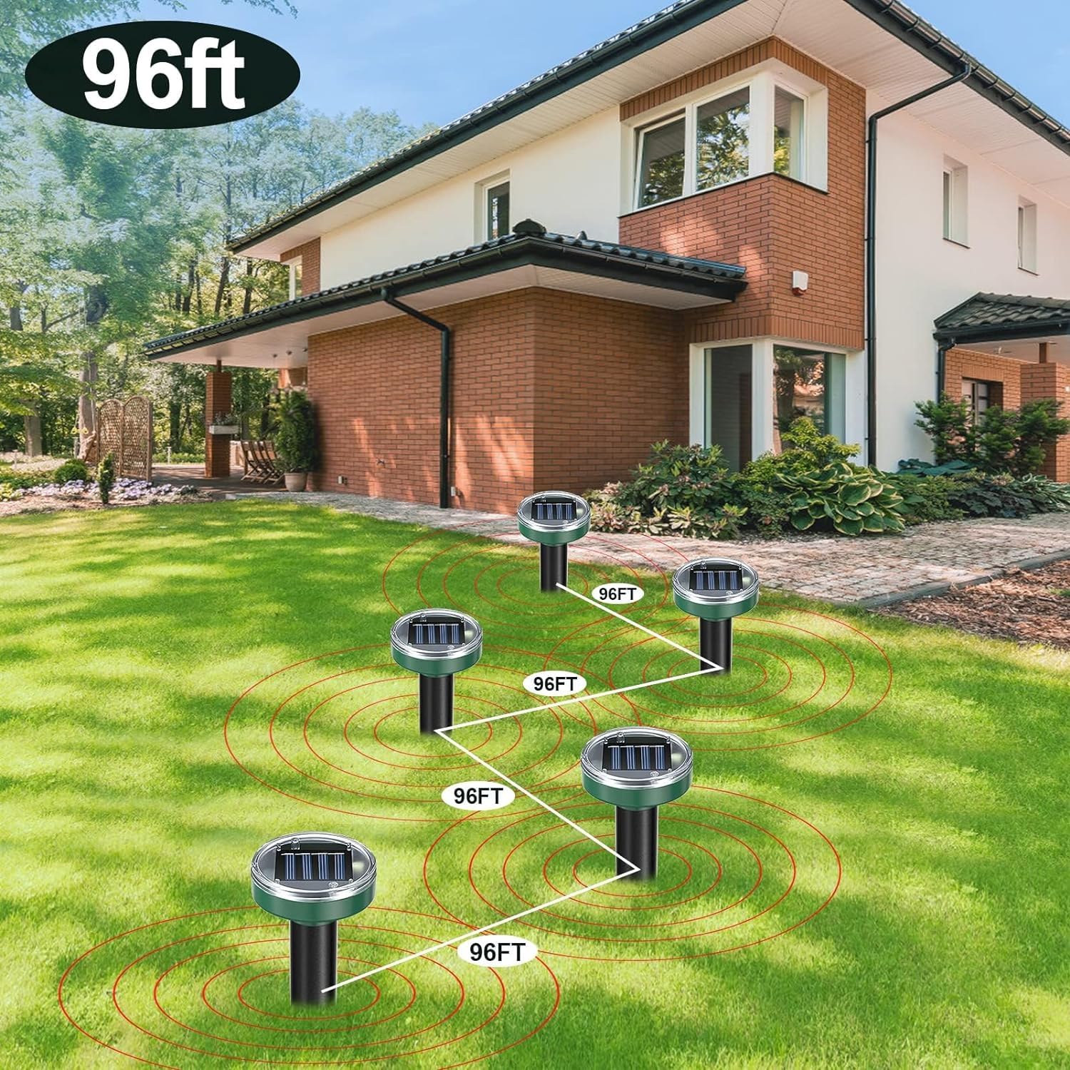 8 Pack Mole Repellent Solar Powered Snake Repellent Ultrasonic, Gopher Repeller Sonic Mole Deterrent Spikes, Snake Gopher Mole Vole Repellent Outdoor for Lawn Garden & Yard
