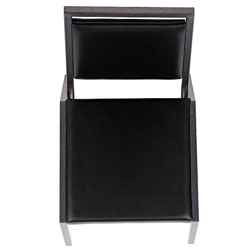 Flash Furniture 2 Pack HERCULES Series Square Back Stacking Banquet Chair in Black Vinyl with Silvervein Frame