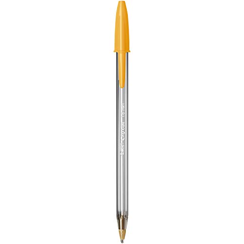 BIC Cristal Fun Ballpoint Pens - Box of 20 - Orange Colour - Wide 1.6 mm Tip with Smooth Ink Flow for Writing