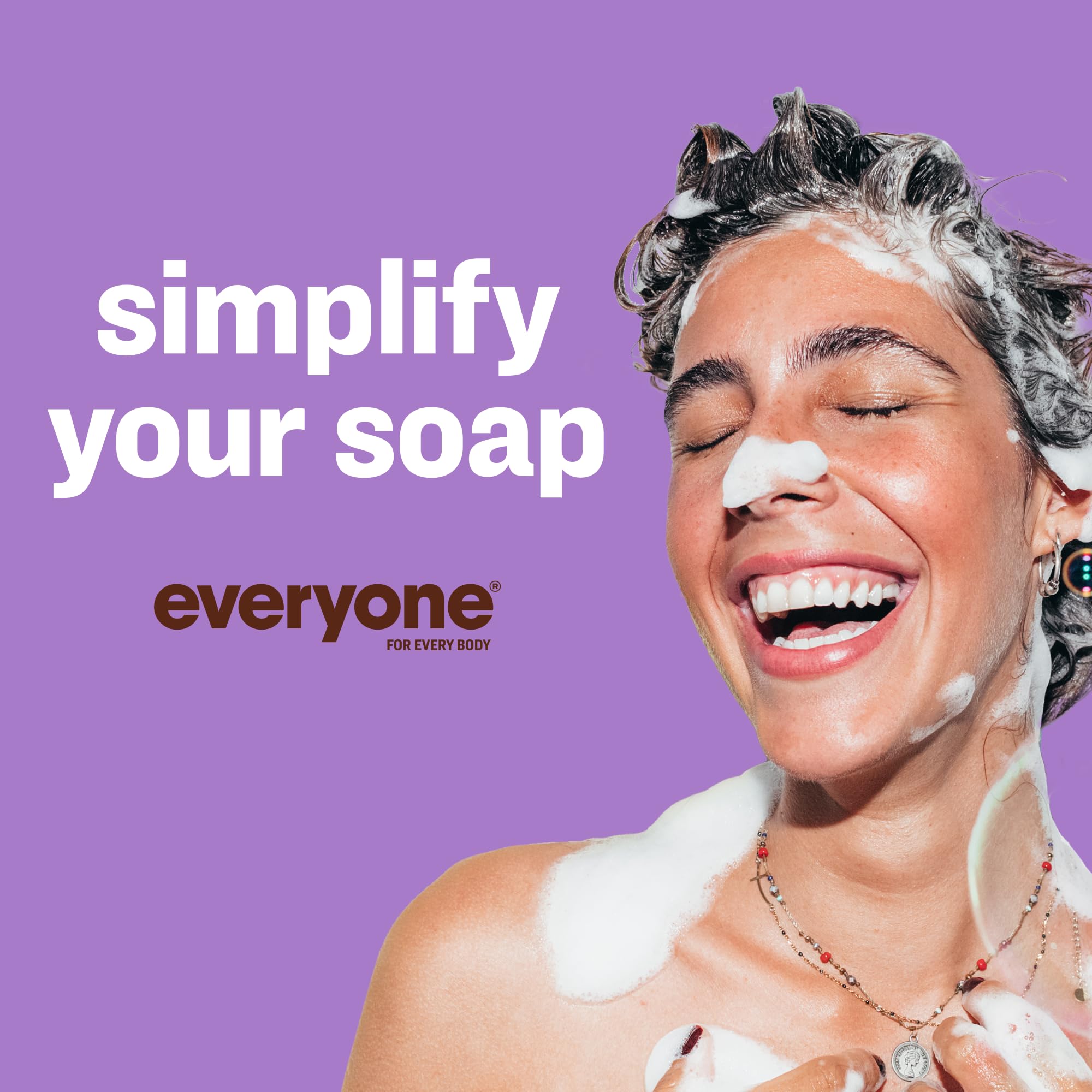 Everyone 3-in-1 Soap, Body Wash, Bubble Bath, Shampoo, 32 Ounce, Vanilla and Lavender, Coconut Cleanser with Plant Extracts and Pure Essential Oils (Pack of 2)