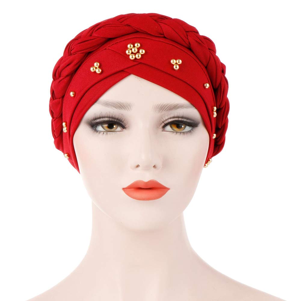 3 Packs Women Turban,Colorful Floral Printed One Plait Elegant Stretch Turban Head Wrap for Cancer Chemo