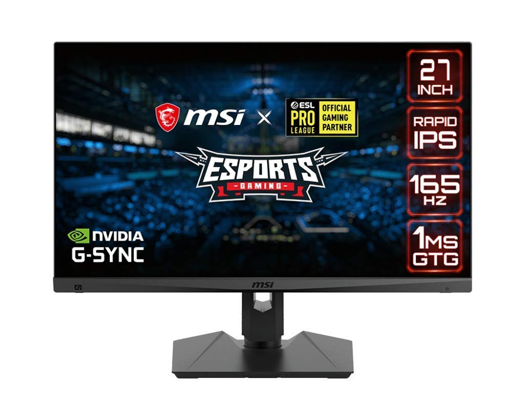 MSI QHD Rapid-IPS Quantum DOT Gaming Non-Glare Super Narrow Bezel 1ms 2560 x 1440 165Hz Refresh Rate Adjustable Arm G-Sync Compatible 27” Gaming Monitor (Optix MAG274QRF-QD) (Renewed)