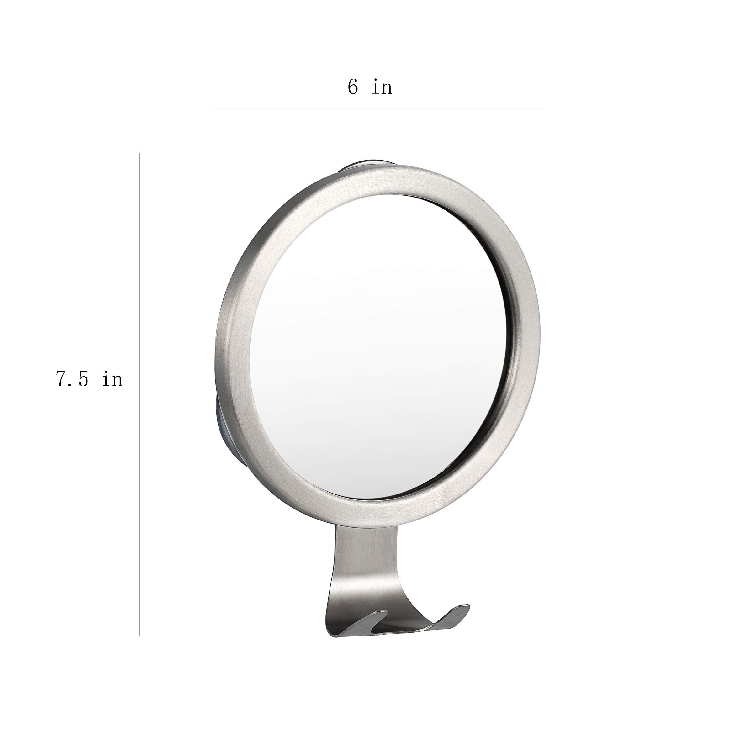 Ettori Shower Mirror Fogless for Shaving with Razor Holder, Powerful Lock Suction Fogless Mirror for Shower