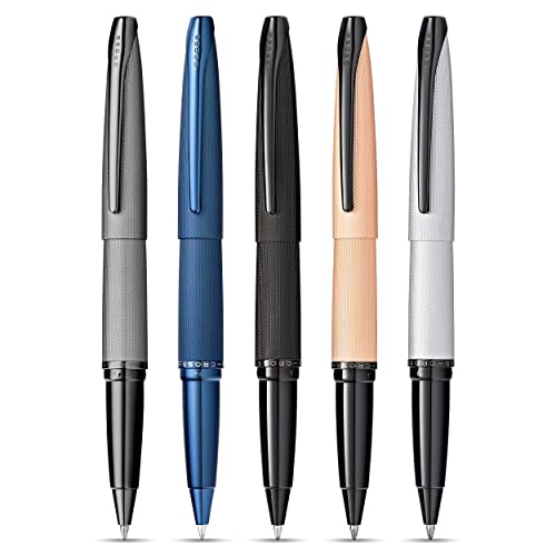 Cross ATX Brushed Metallic Refillable Gel Ink Rollerball Pen, Medium Rollerball, Includes Premium Gift Box - Brushed Black