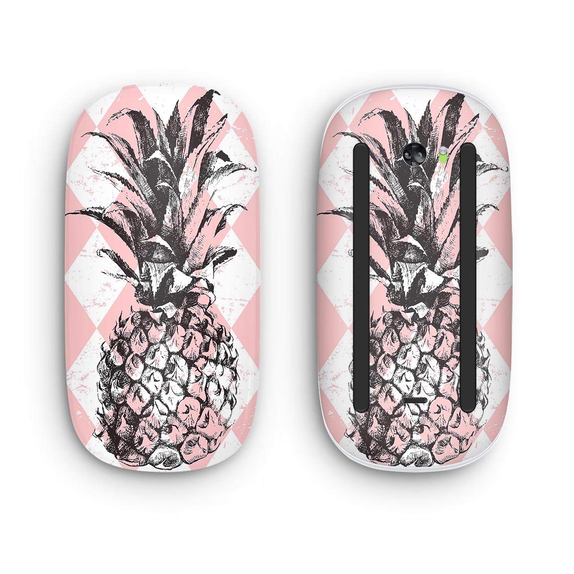 Design Skinz Tropical Summer Pink Pineapple v1 Vinyl Decal Compatible with The Apple Magic Mouse 2 (Wireless, Rechargable) with Multi-Touch Surface