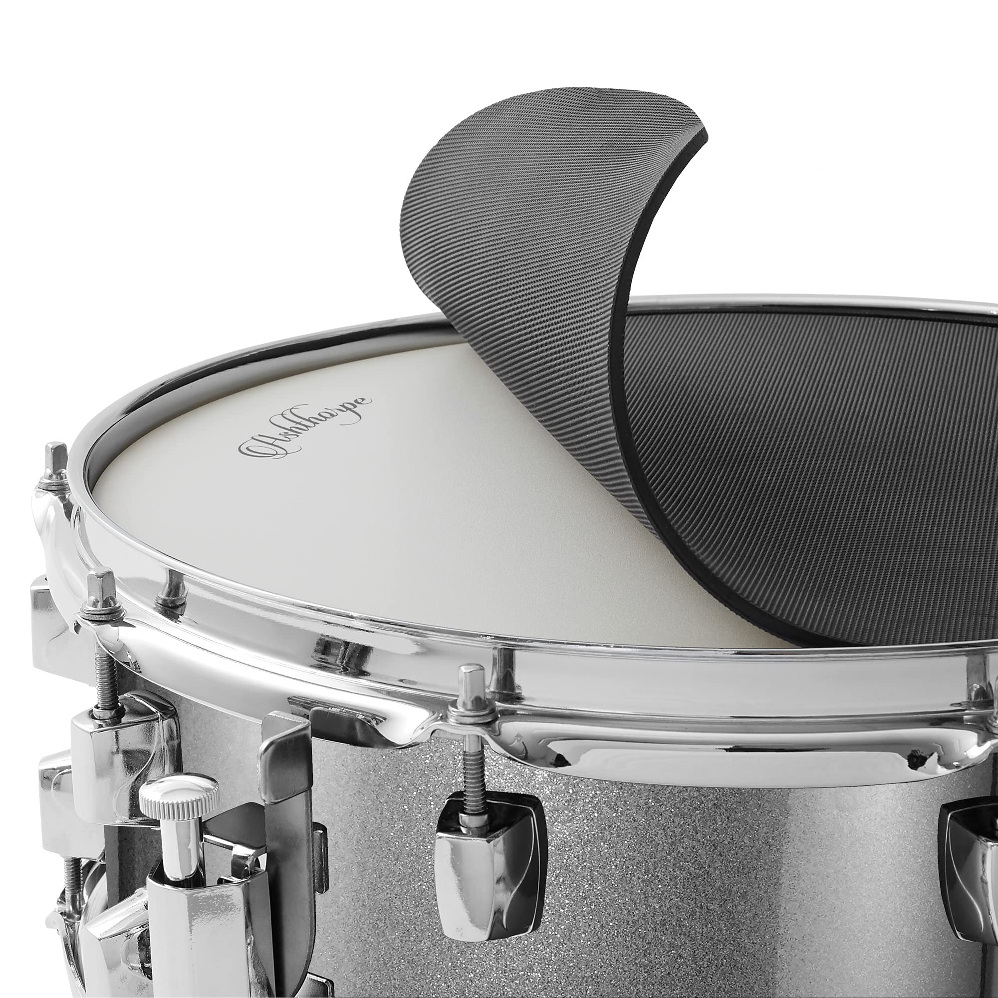 Ashthorpe Snare Drum Set with Remo Head (Silver) - Student Beginner Kit with Stand, Padded Gig Bag, Practice Pad, Neck Strap, and Sticks