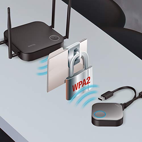 BenQ InstaShow S Wireless Screen Mirroring System,WDC20, 4-way Split-Screen, IFP Touch Back, 128-bit Encryption, includes 2 HDMI Transmitters & Holder, No App Needed, Supports Miracast and Airplay