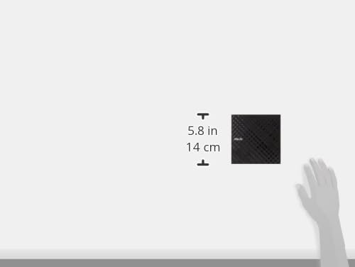 ASUS ASUS LITE Portable USB 2.0 Slim 8X DVD/ Burner +/- Rewriter External Drive, Compatible with both Mac & Windows, Black (SDRW-08D2S-U/BLK/G/AS)