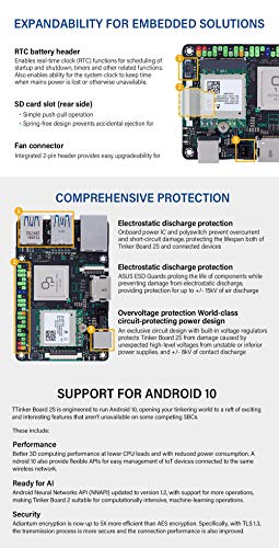 Tinker Board 2 6-Core 2.0 GHz Rockchip RK3399 Single Board Computer 2GB RAM GB LAN Wi-Fi & Bluetooth 5.0 GPIO Connectivity Support 4K Dual-Display