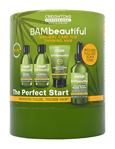 BAMBEAUTIFUL The Perfect Start Set – Proven to Help with The Reduction of Hair Loss & Promote Thicker, denser Hair in 90 Days When Used as Part of The Regime Including The Scalp Tonic.