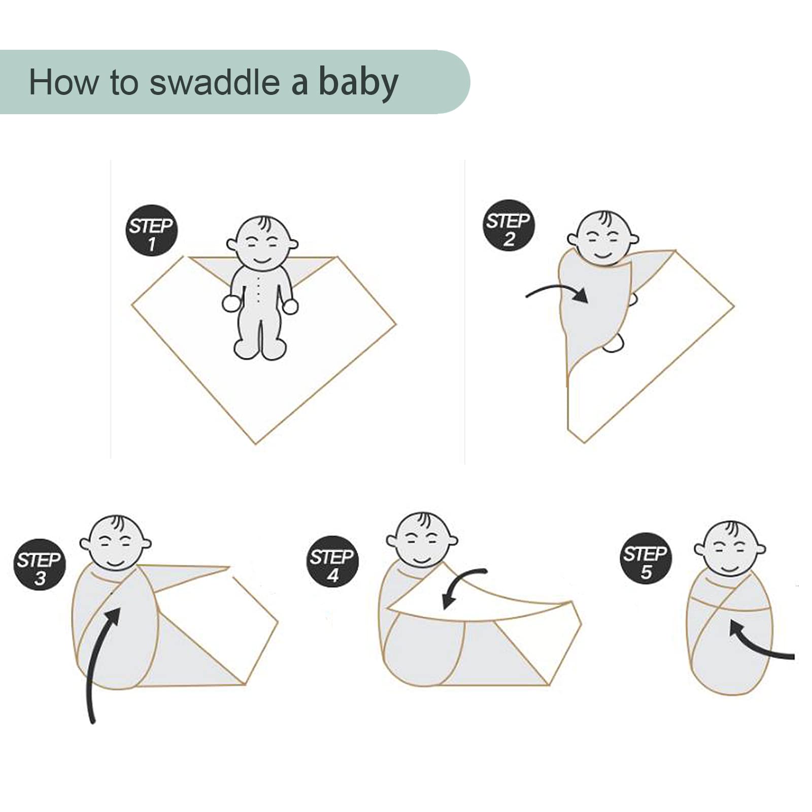 Aijoviko Newborn Swaddle Blanket with Hat Set Baby Swaddle Set Hospital Receiving Blankets for Girls Boys(Olive,35"*35")