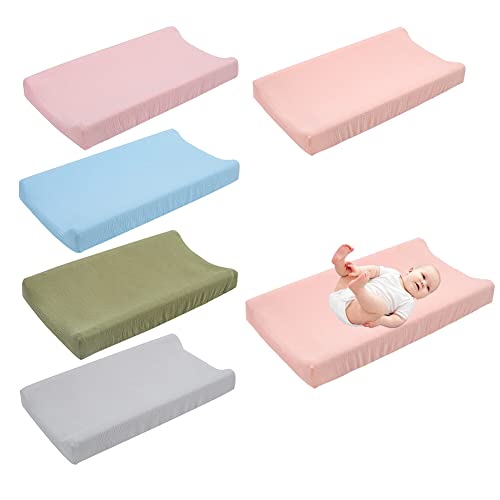 Changing Pad Cover for Baby Girl Boy, Comfort Diaper Change Table Pad Covers, Solid Color Changing Pad Sheets Removable Cover