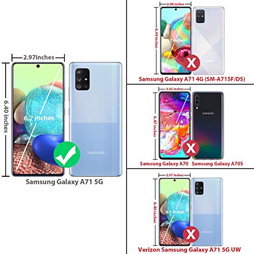 TJS Phone Case Compatible with Samsung Galaxy A71 5G (Not Fit Galaxy A71 4G (SM-A715F/DS)/Verizon A71 5G UW), Belt Clip Holster Hybrid Kickstand Heavy Duty Cover (Black)