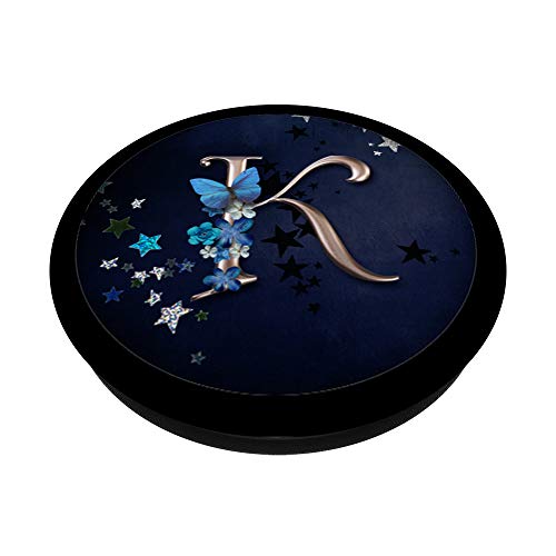 Butterfly Monogram Initial Letter K PopSockets PopGrip: Swappable Grip for Phones & Tablets
