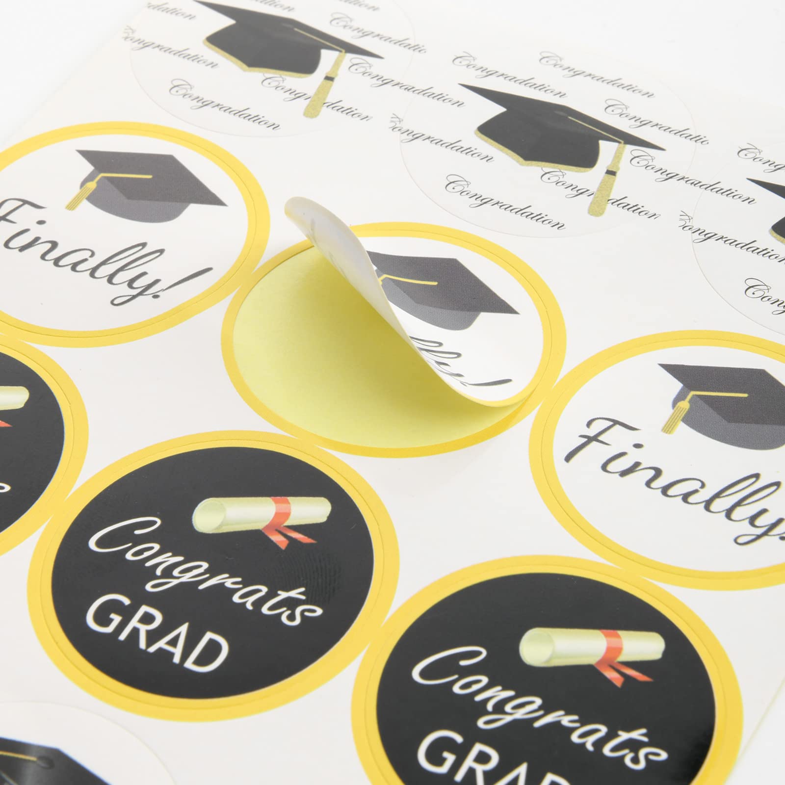 240 Pcs Graduation Stickers,2023 Graduation Cap Stickers,Self-Adhesive Grad Labels Stickers for College Graduation Hat Party Envelopes Decor Scrapbooking Supplies (240 Pcs)
