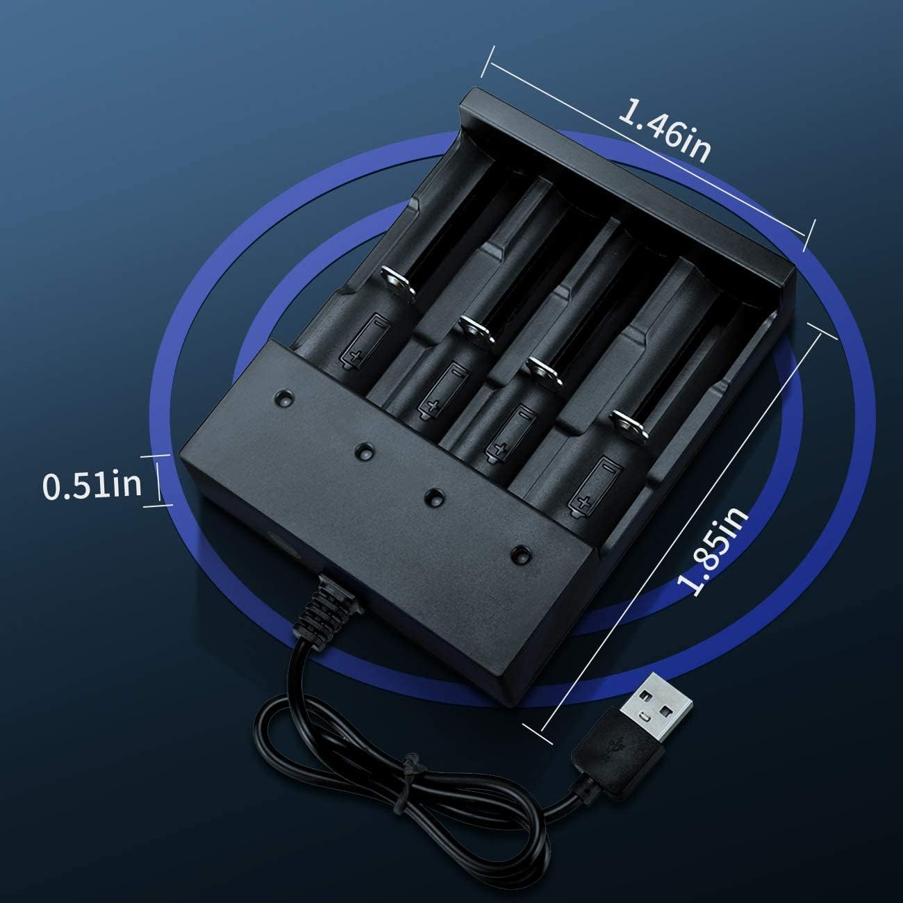 6pcs 18650 Rechargeable Battery 5000mAh With 18650 Battery Charger,Universal Charger for Rechargeable 3.7V Li-ion Batteries 26650 14500 10440 Tokeyla (Button Top Type)