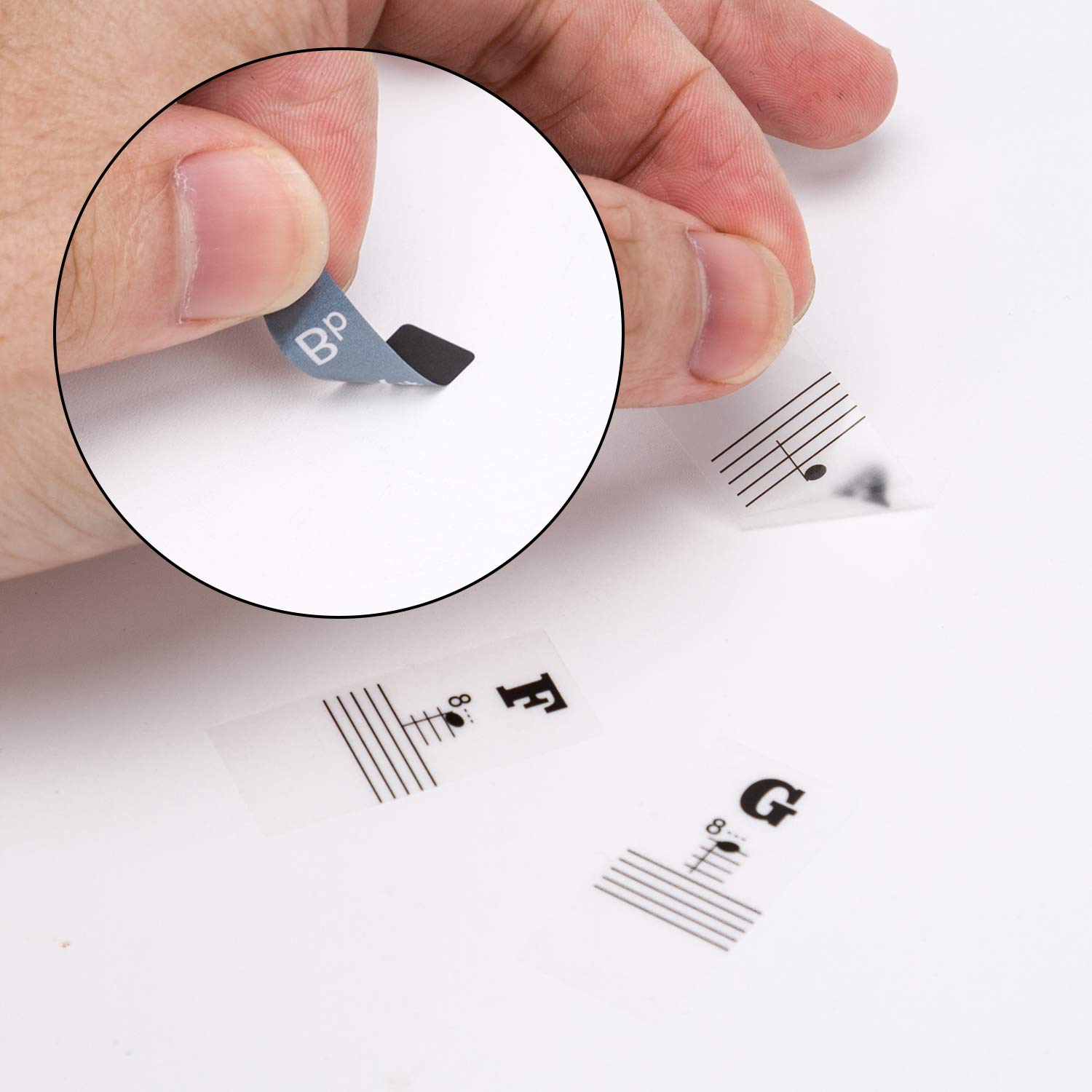 AIEX Piano Keyboard Music Note Full Set Stickers Removable & Transparent for White & Black 88/61/54/49 Keys