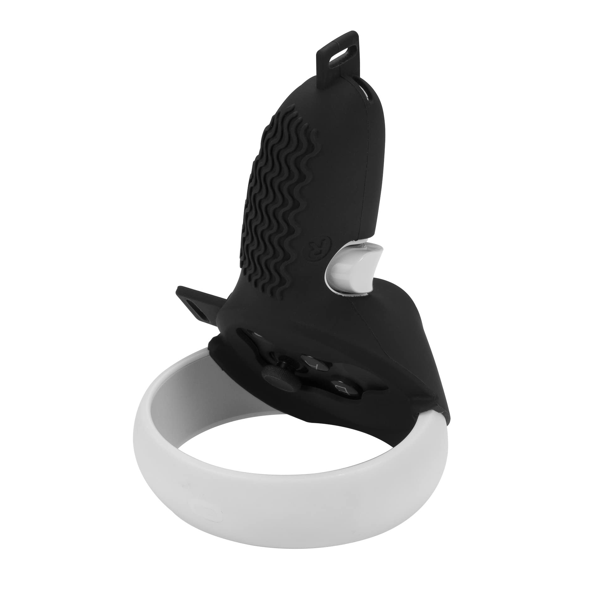 ASR-VR Silicone Grip Cover for Oculus Quest 2 Accessories, Protector with Knuckle Straps(1 Pair) (Black)