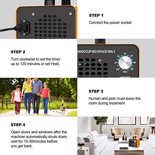 ELINP Industrial Ozone Generator 10,000 mg/h High Capacity Commercial Ozone Machine Odor Removal Deodorizer Ozonator for Home, Cars and Pets
