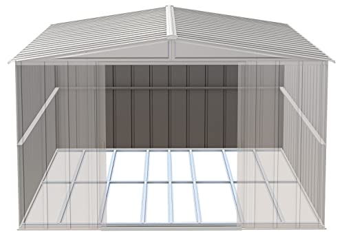 Arrow Shed Select 10' x 14' Outdoor Lockable Steel Storage Shed Building, Charcoal & Floor Frame Kit for Arrow Classic and Select Storage Sheds, Extra Large Sheds