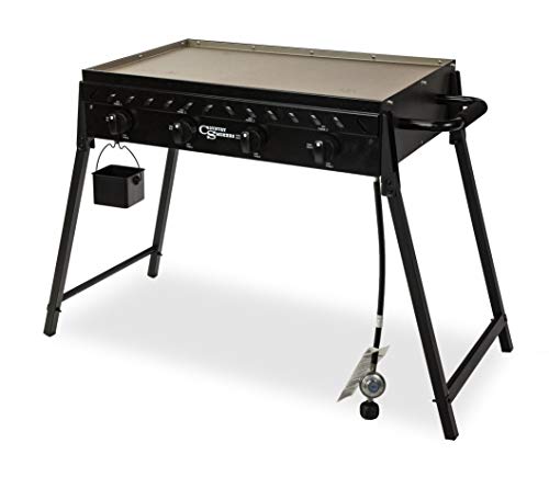 Country Smokers CSGDL0590 The Highland 4-Burner Portable Griddle, Large, Black & Cuisinart CCB-500 Griddle Scraper, Six-inch wide stainless steel blade