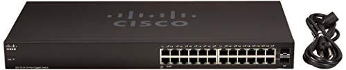 Cisco Refresh SG110-24 Desktop Switch with 24 Gigabit Ethernet (GbE) Ports Plus 2 Combo Mini-GBIC SFP, Small Business Product, Limited Hardware Warranty (SG110-24-NA-RF)