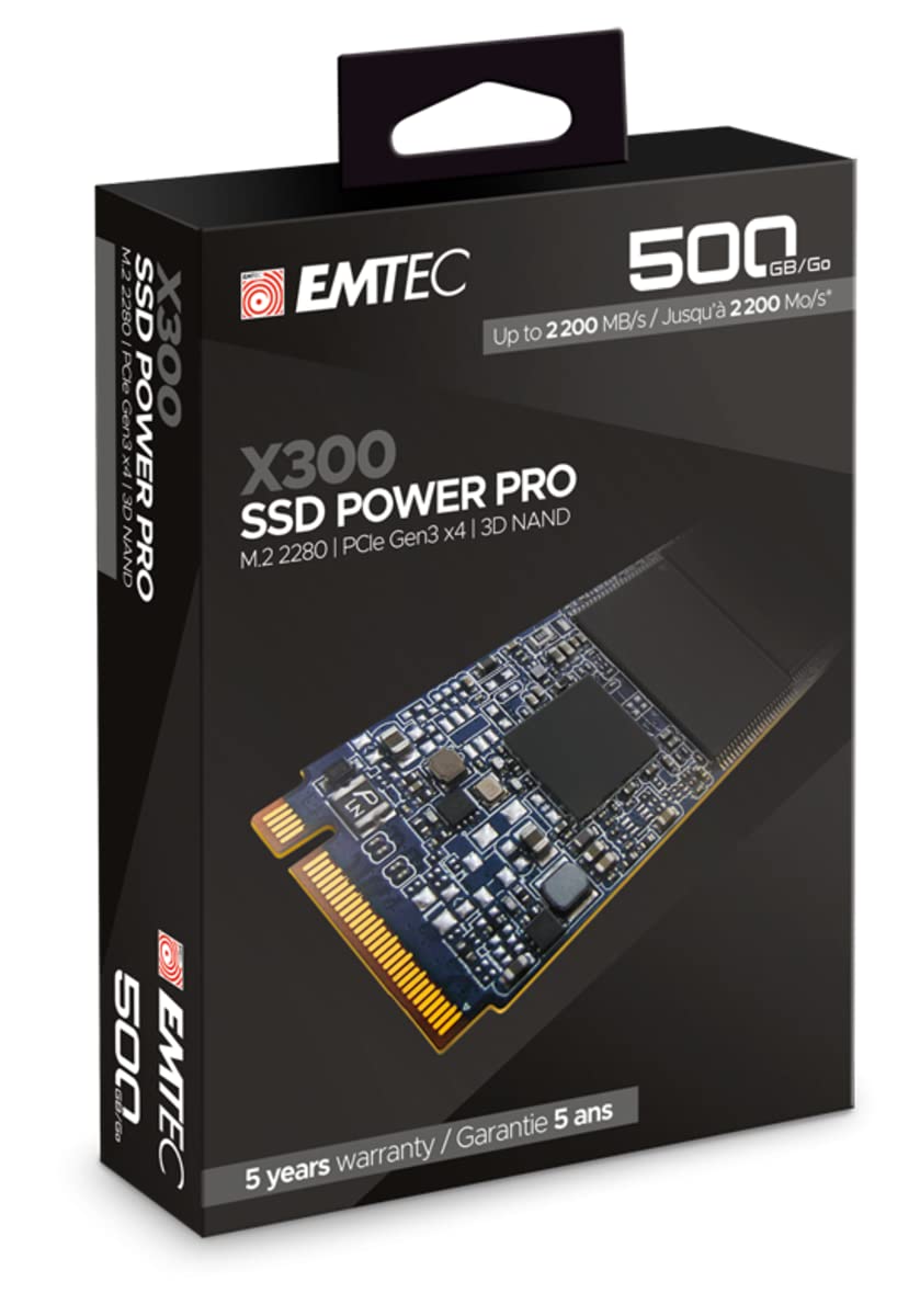 Emtec X300 Power Pro 512GB M.2 2280 PCIe Gen 3.0 x4 Internal Solid State Drive (SSD) - ECSSD512GX300