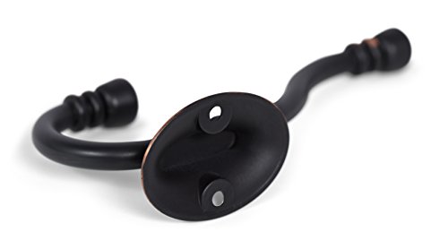 BIRDROCK HOME Classic Wall Mounted Robe & Towel Hooks - 2 Pack - Dual Hook - Large - Oil Rubbed Bronze Towel Robe Hat Coat Hook