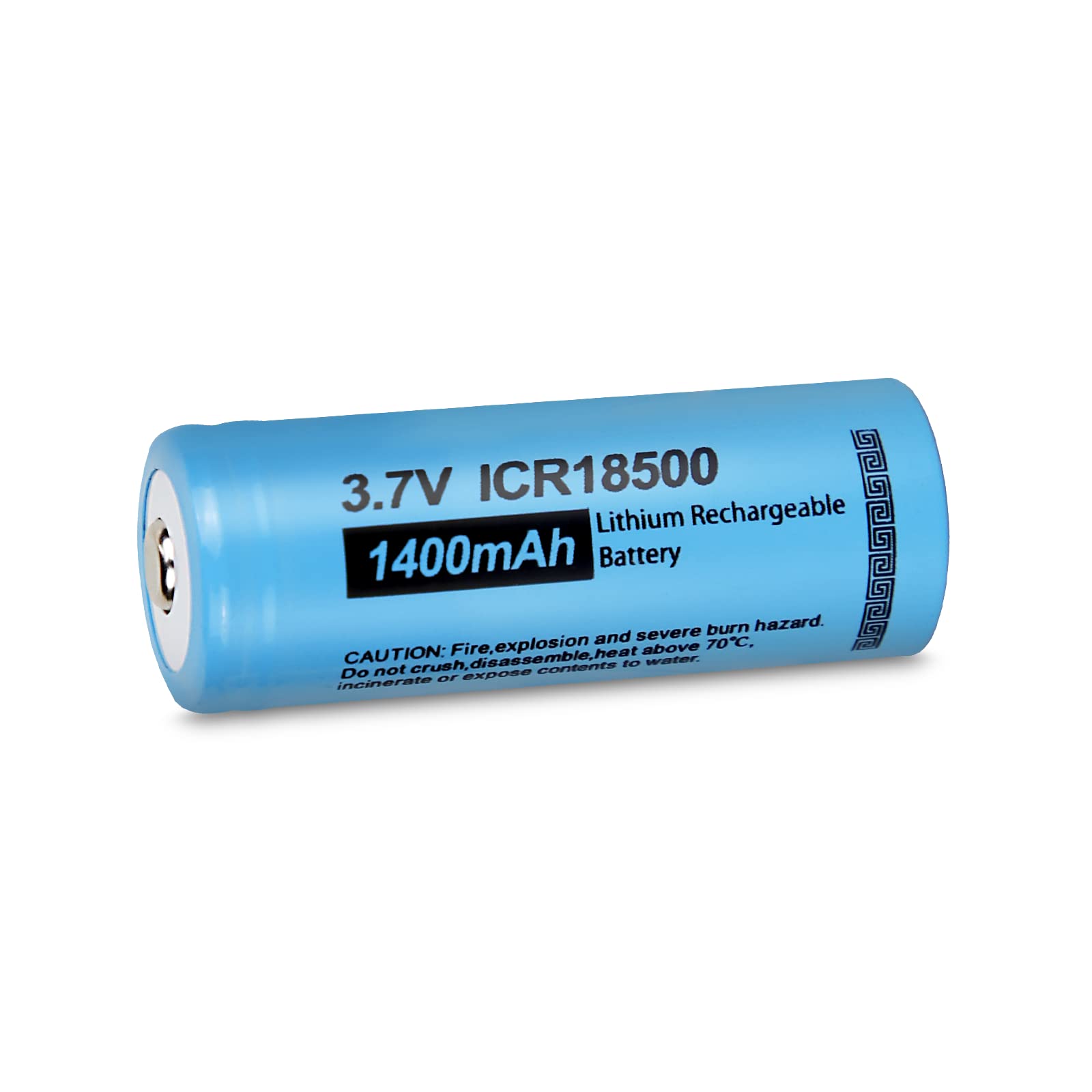 PKELL ICR18500 Rechargeable Li-Ion Batteries 3.7V 1400mah with Flat Top for Flashlight,Solar Garden Light(4pc)(They are Not AA,AAA Size Batteries)