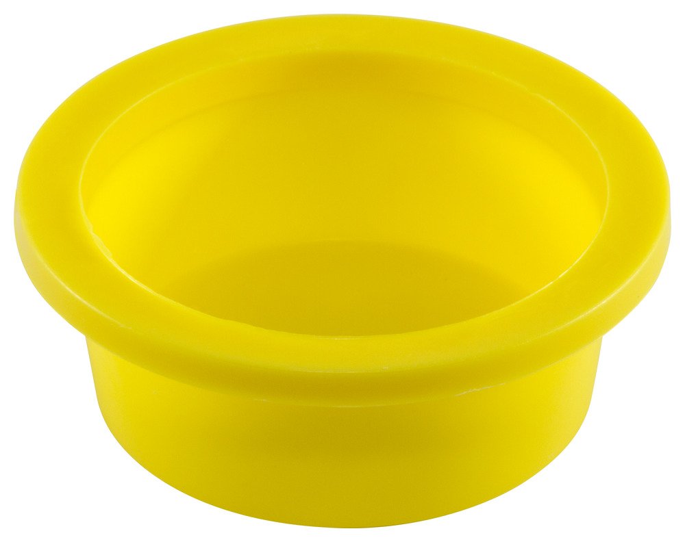 Caplugs 99394868 Plastic Tapered Cap and Plug with Wide Thick Flange WW-8X, PE-LD, Cap OD 0.588" Plug ID 0.750", Yellow (Pack of 200)