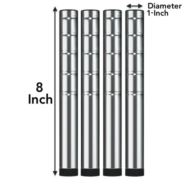 8" Chrome Wire Shelf Posts Pack of 4 Posts | Heavy Duty | Utility Shelving Units - Commercial Wire Shelf Shelving Posts Adjustable shelving Restaurant Organization Shelving Unit for Commercial Use
