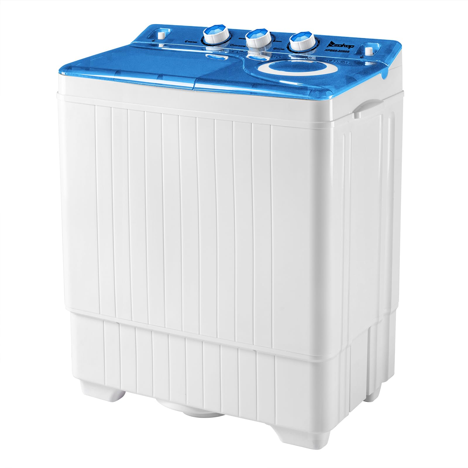 26Lbs Portable Washing Machine and Dryer, Twin Tub Portable Washer Dryer Combo with Drain Pump, Semi-Automatic 18Lbs Washer Mini Laundry Machine with 8Lbs Spinner for Dorms, Apartments, RVs, Gray