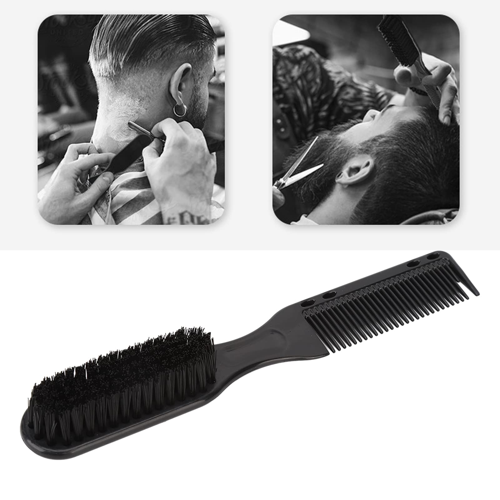 3pcs Beard Brush for Men, Double Head Beard Grooming Brush with Curved Handle, Portable Beard Mustache Styling Comb for Fine or Thinning Hair,